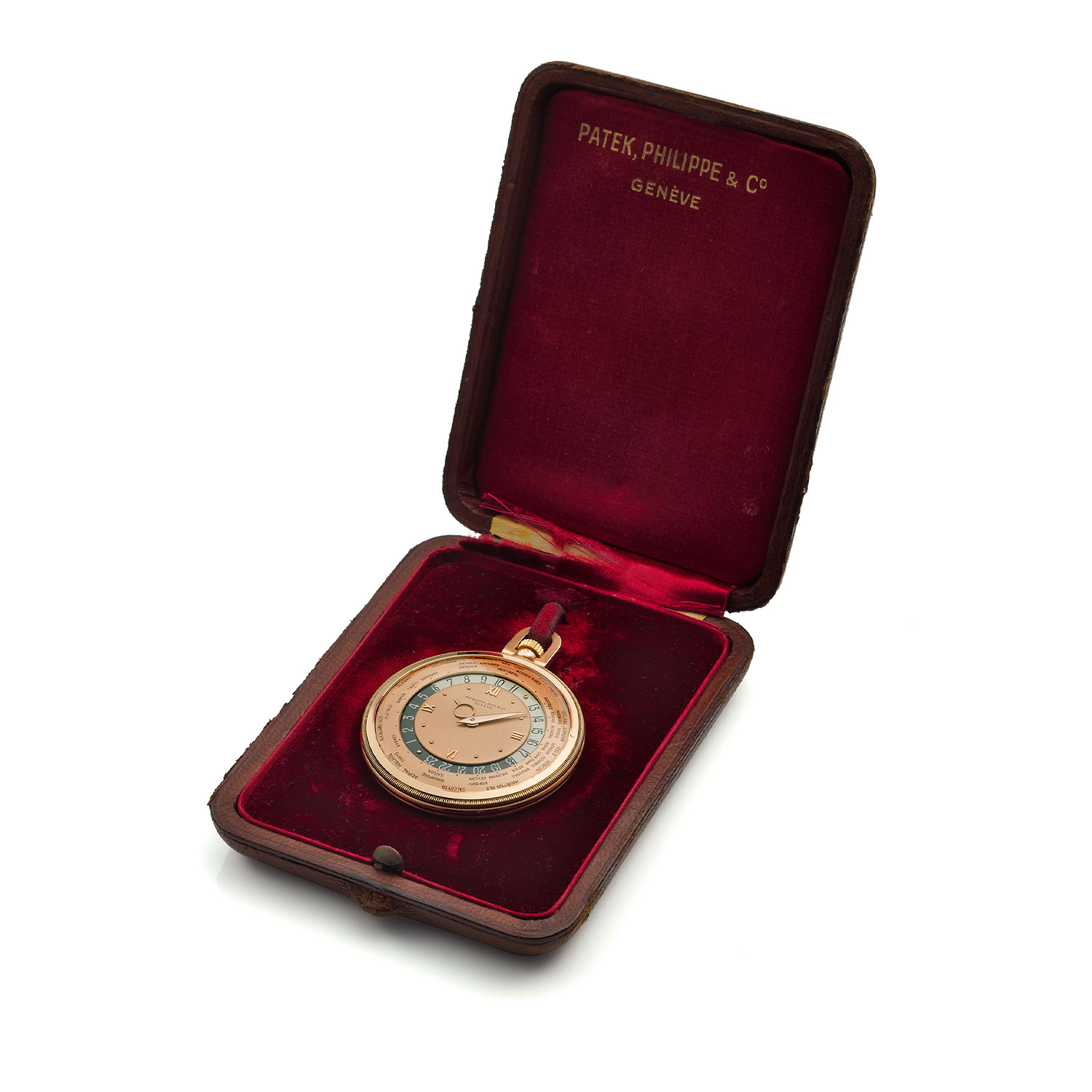 PATEK PHILIPPE ROSE GOLD WORLD TIME POCKET WATCH REF. 605HU ...