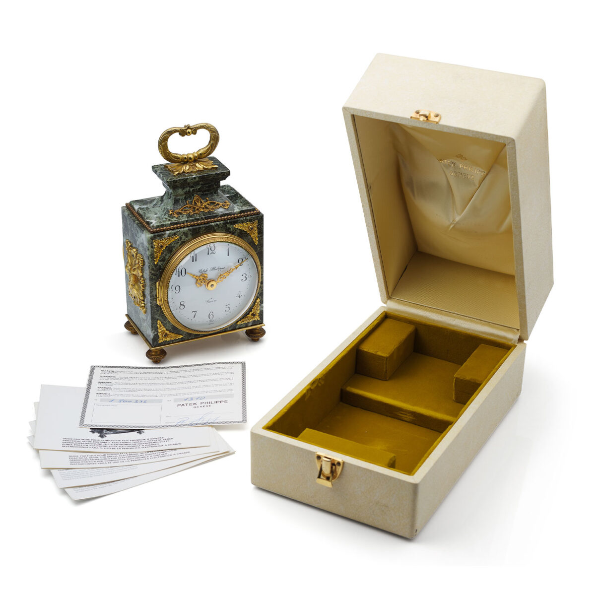 PATEK PHILIPPE GILDED BRONZE AND MARBLE CLOCK, REF. 1310 - Collectability