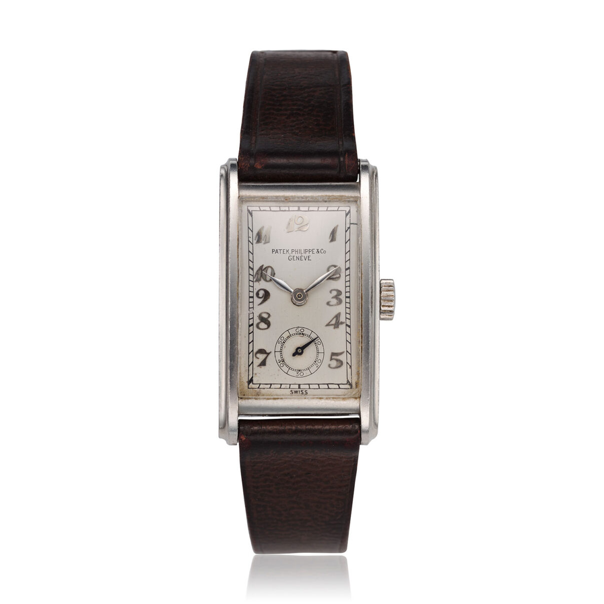 PATEK PHILIPPE RECTANGULAR PLATINUM WRISTWATCH - Collectability