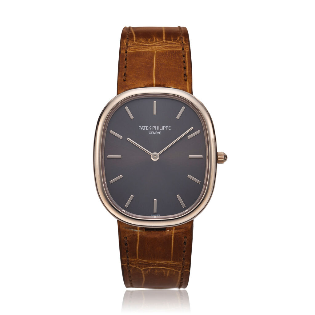 PATEK PHILIPPE WHITE GOLD ELLIPSE WITH ANTHRACITE DIAL, REF. 3738/100G ...