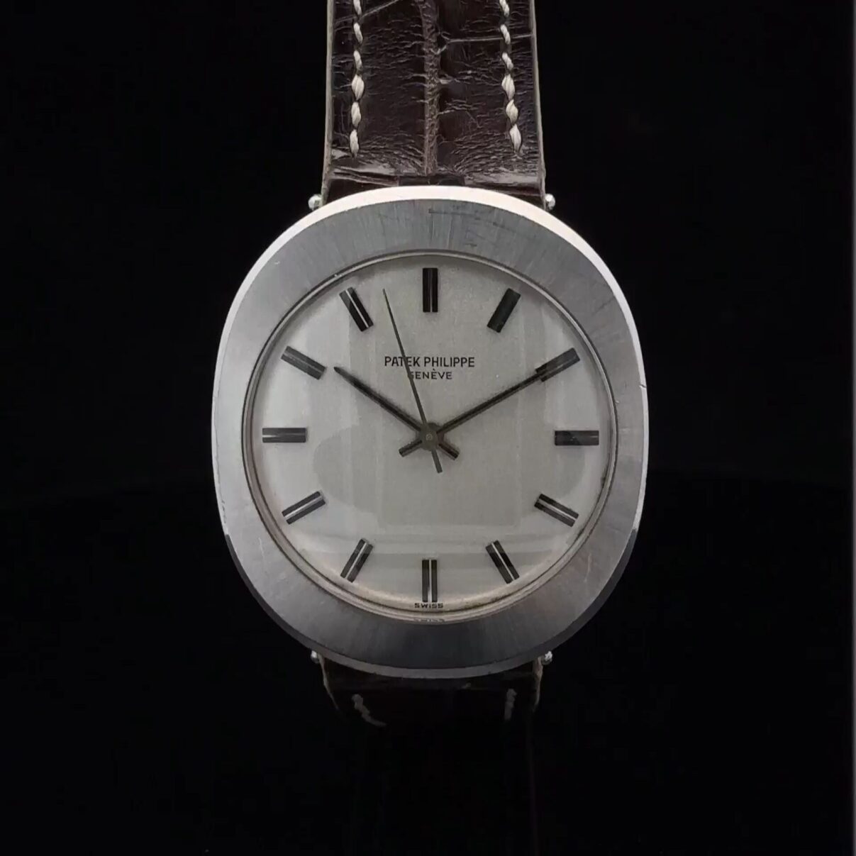 PATEK PHILIPPE STEEL ELLIPSE SHAPED SELF-WINDING WRISTWATCH ...