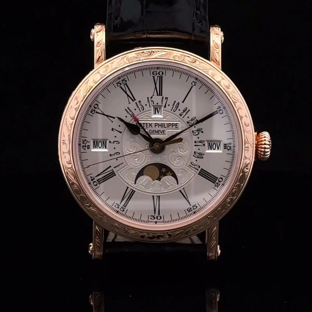 PATEK PHILIPPE HAND ENGRAVED PERPETUAL RETROGRADE CALENDAR REF. 5160R ...