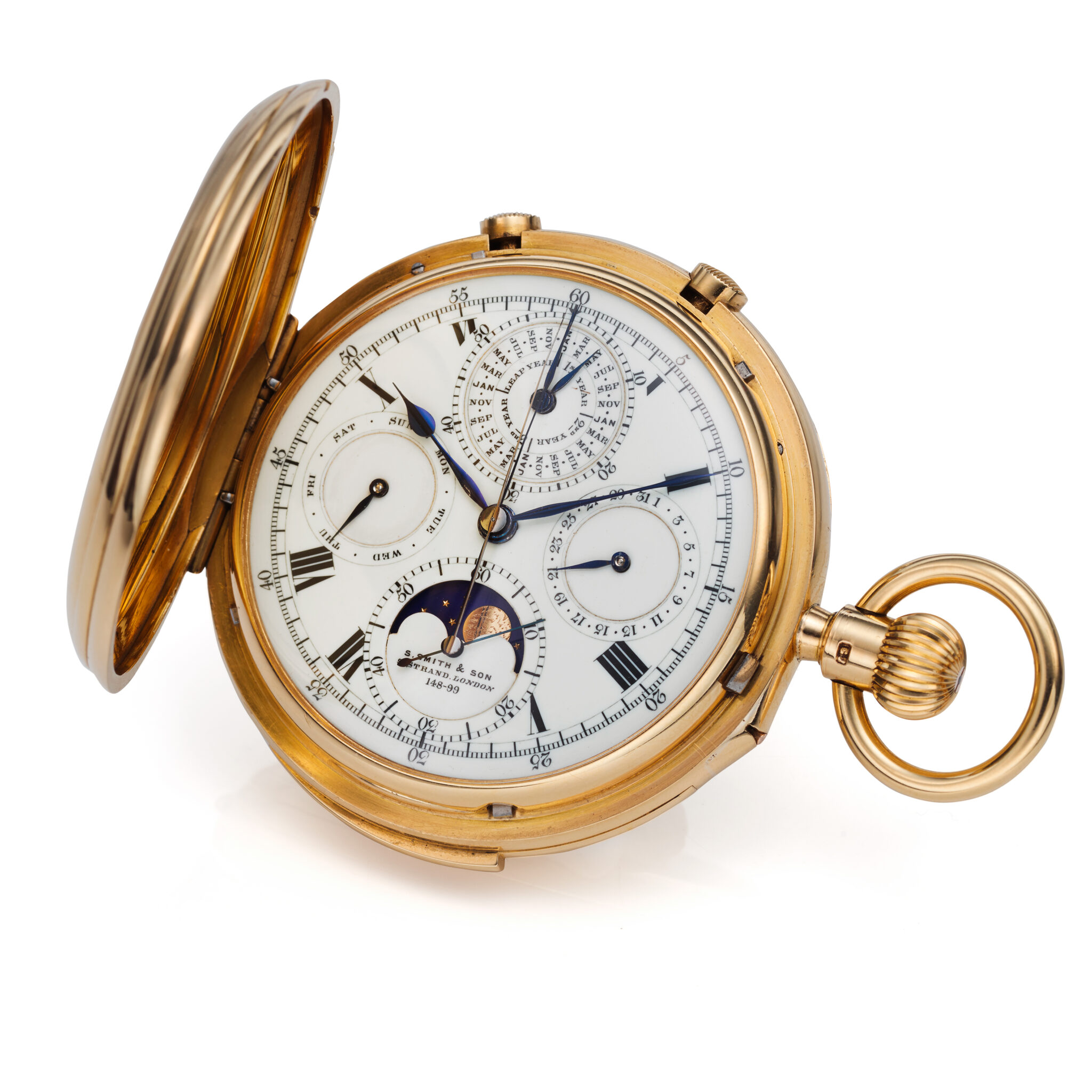 S. SMITH AND SON MINUTE REPEATING SPLIT SECONDS PERPETUAL CALENDAR ...